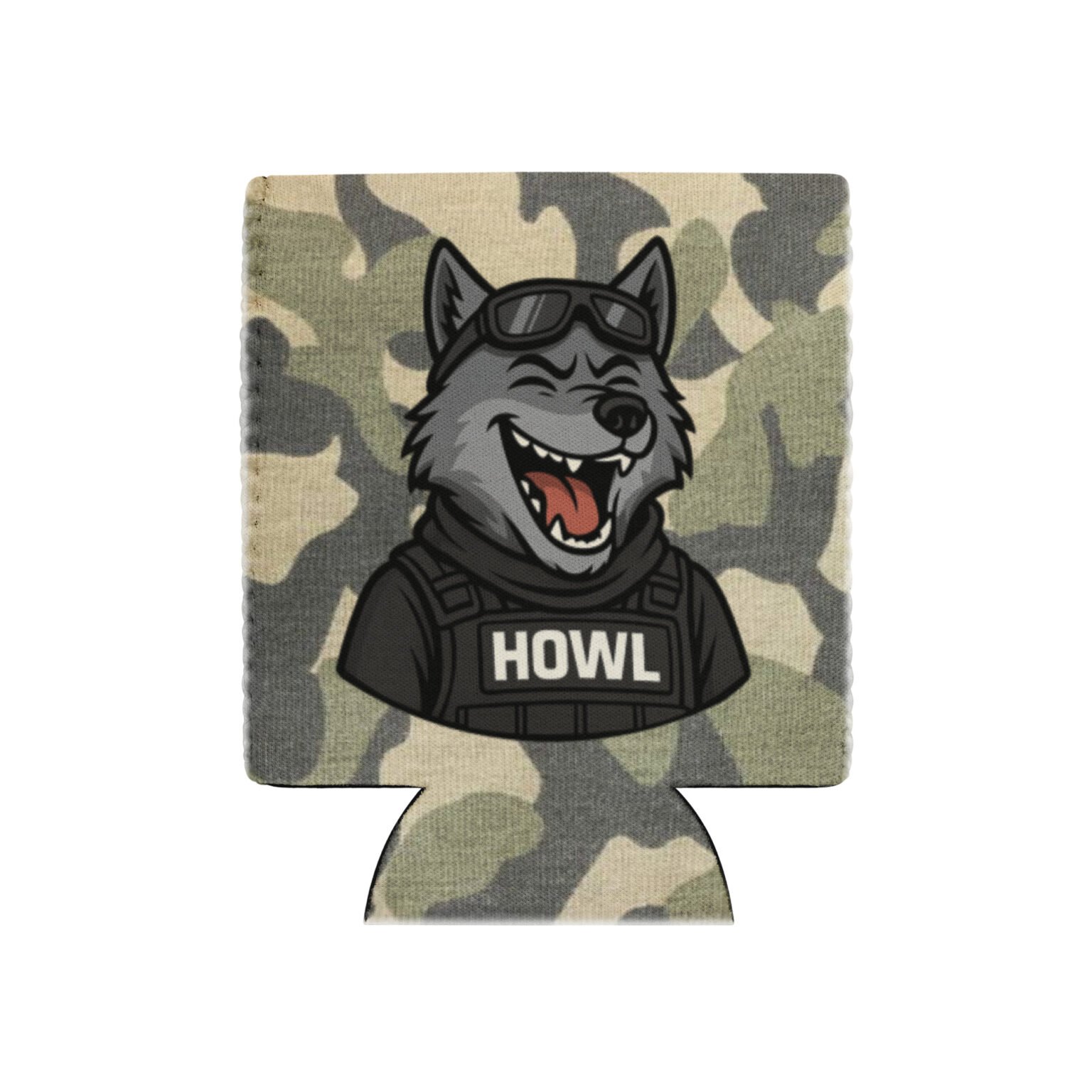 Laughing Wolf Can cooler - wolfhowl.shop